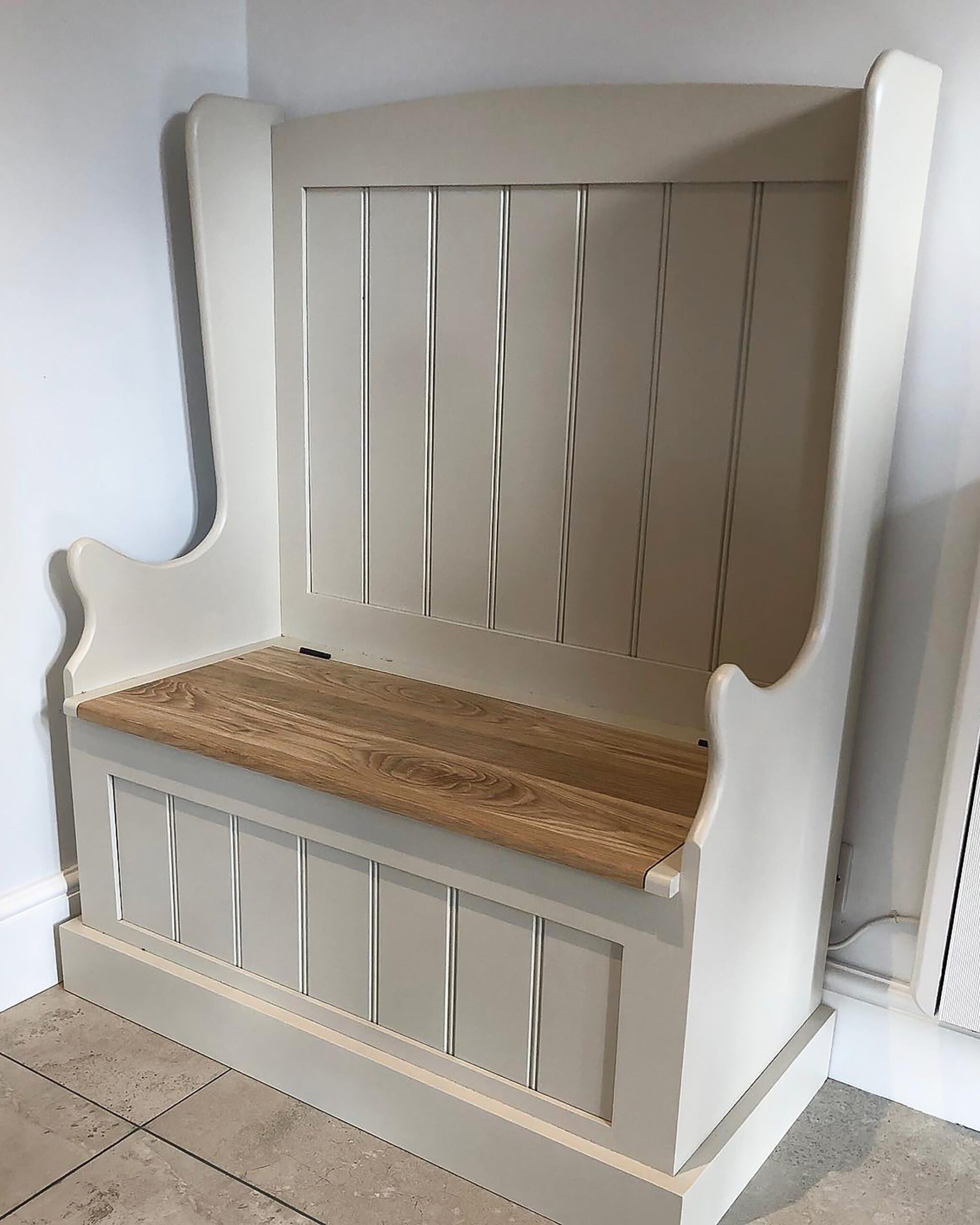 Hallway Monks Bench with Oak Storage Seat - Willis & Stone : Willis & Stone