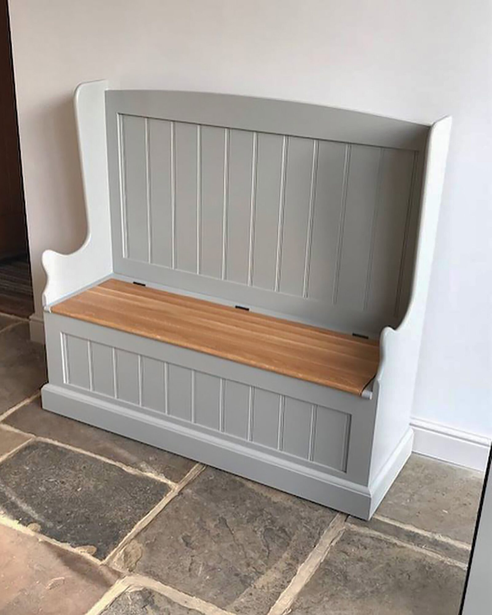 Hallway Monks Bench with Oak Storage Seat - Willis & Stone : Willis & Stone