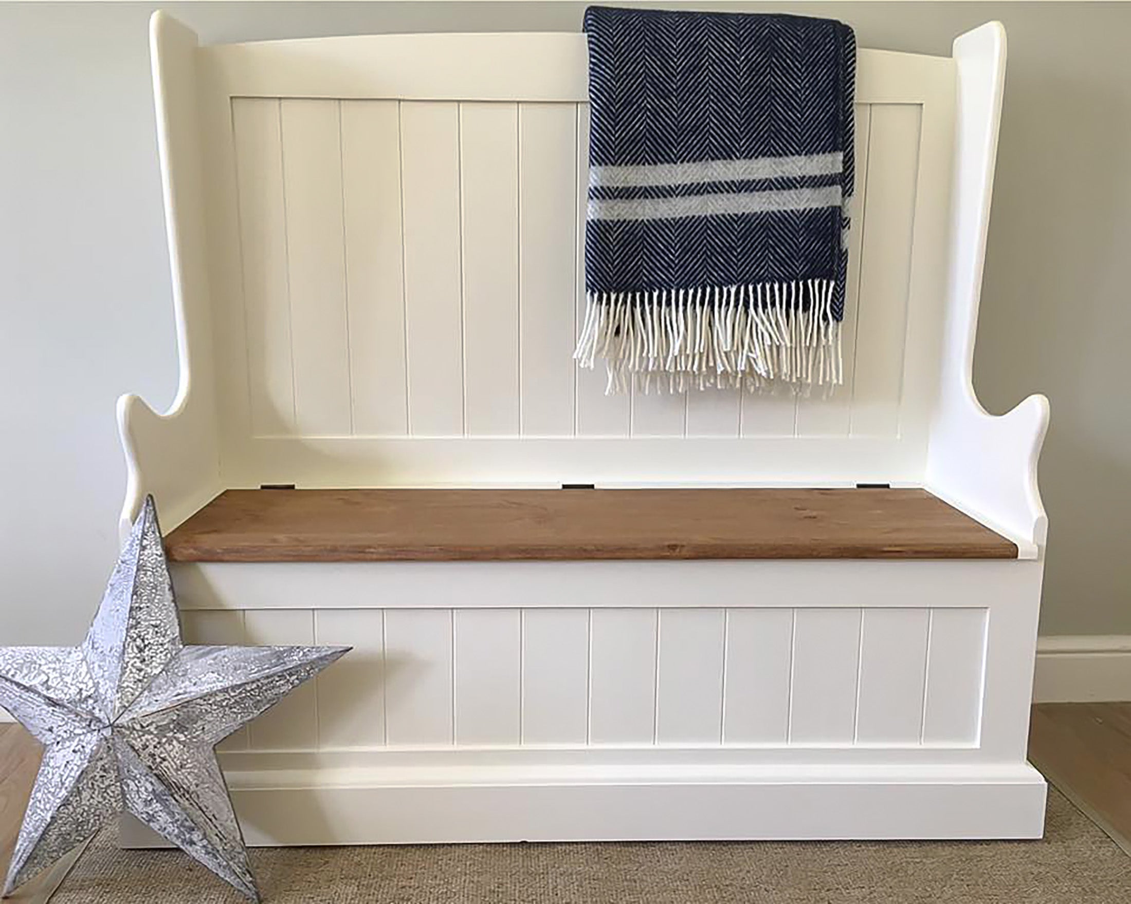 Hallway Monks Bench with Oak Storage Seat - Willis & Stone : Willis & Stone