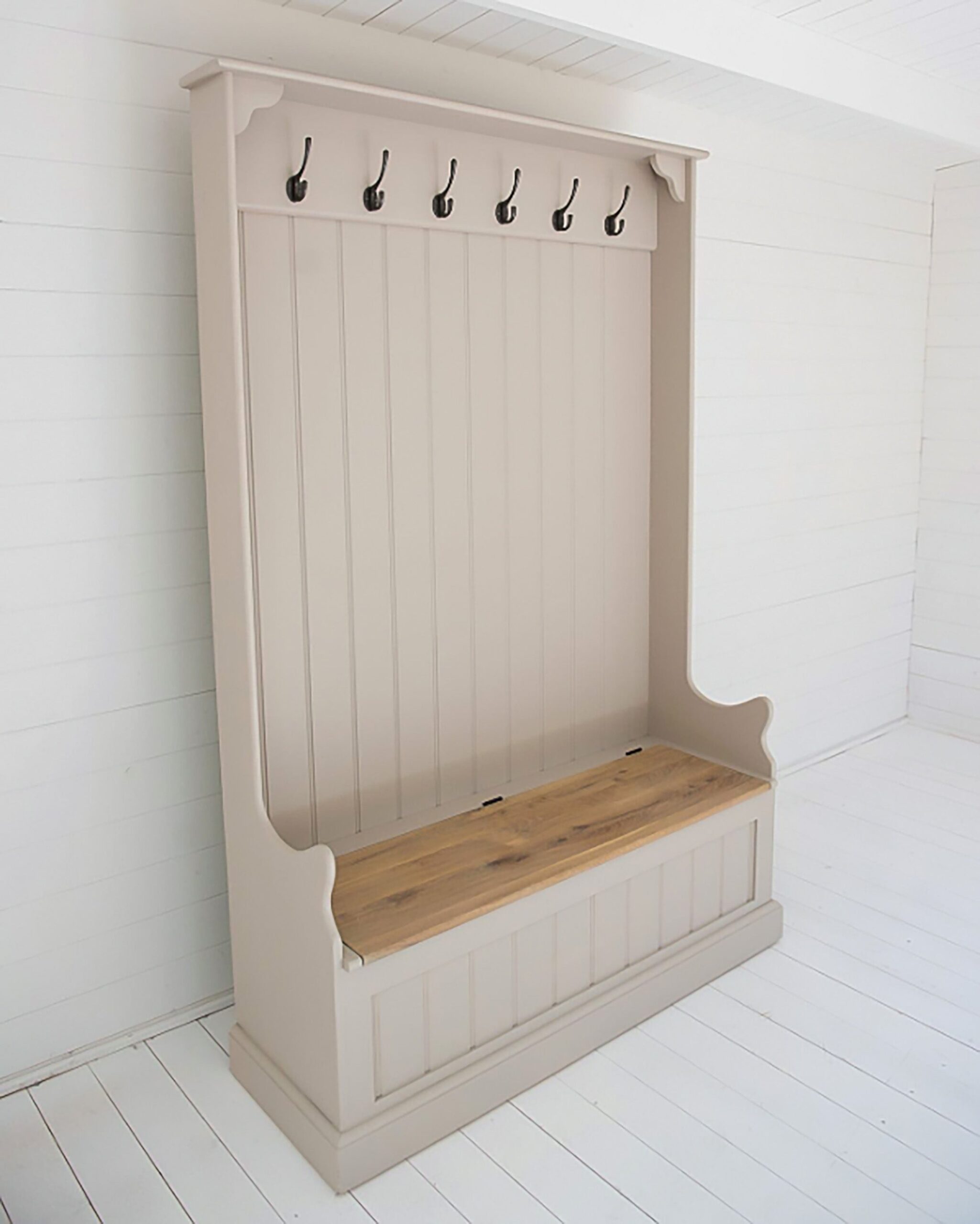 Tall Monks Bench with Oak Storage Seat - Willis & Stone : Willis & Stone