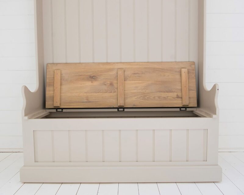Tall Monks Bench with Oak Storage Seat - Willis & Stone : Willis & Stone