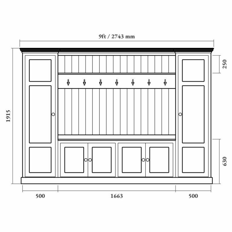 Large Country Boot Room Bench - Willis & Stone : Willis & Stone