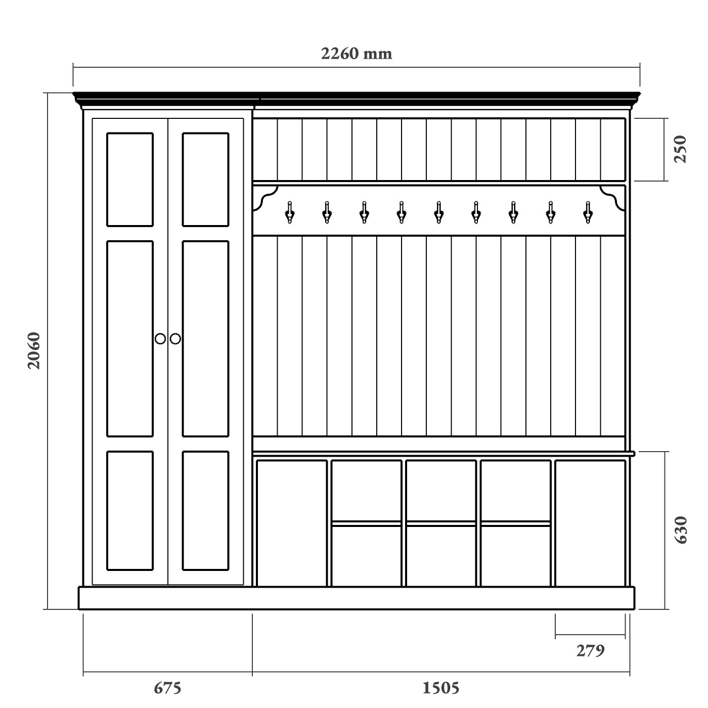 Boot Room Storage Bench with Double Cupboard - Willis & Stone : Willis ...