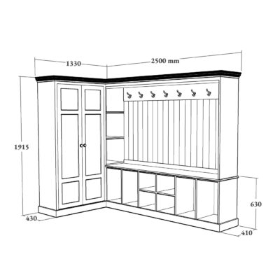 Corner Boot Room Bench - Willis & Stone : Willis & Stone