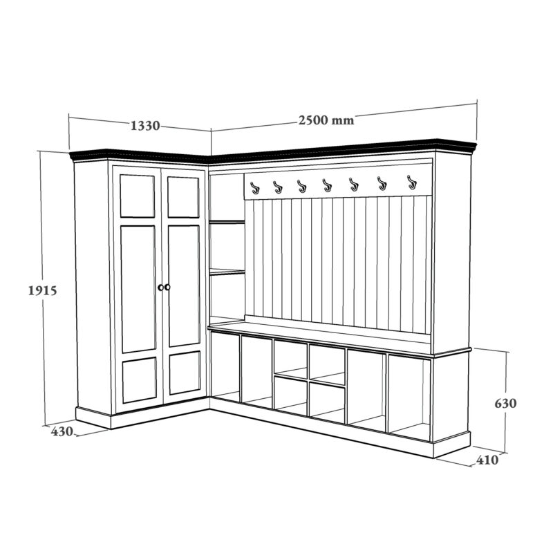 Corner Boot Room Bench - Willis & Stone : Willis & Stone