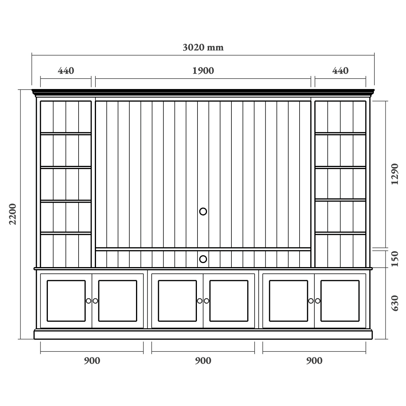 XL TV & Media Storage Unit - 75" TV - Willis & Stone : Willis & Stone
