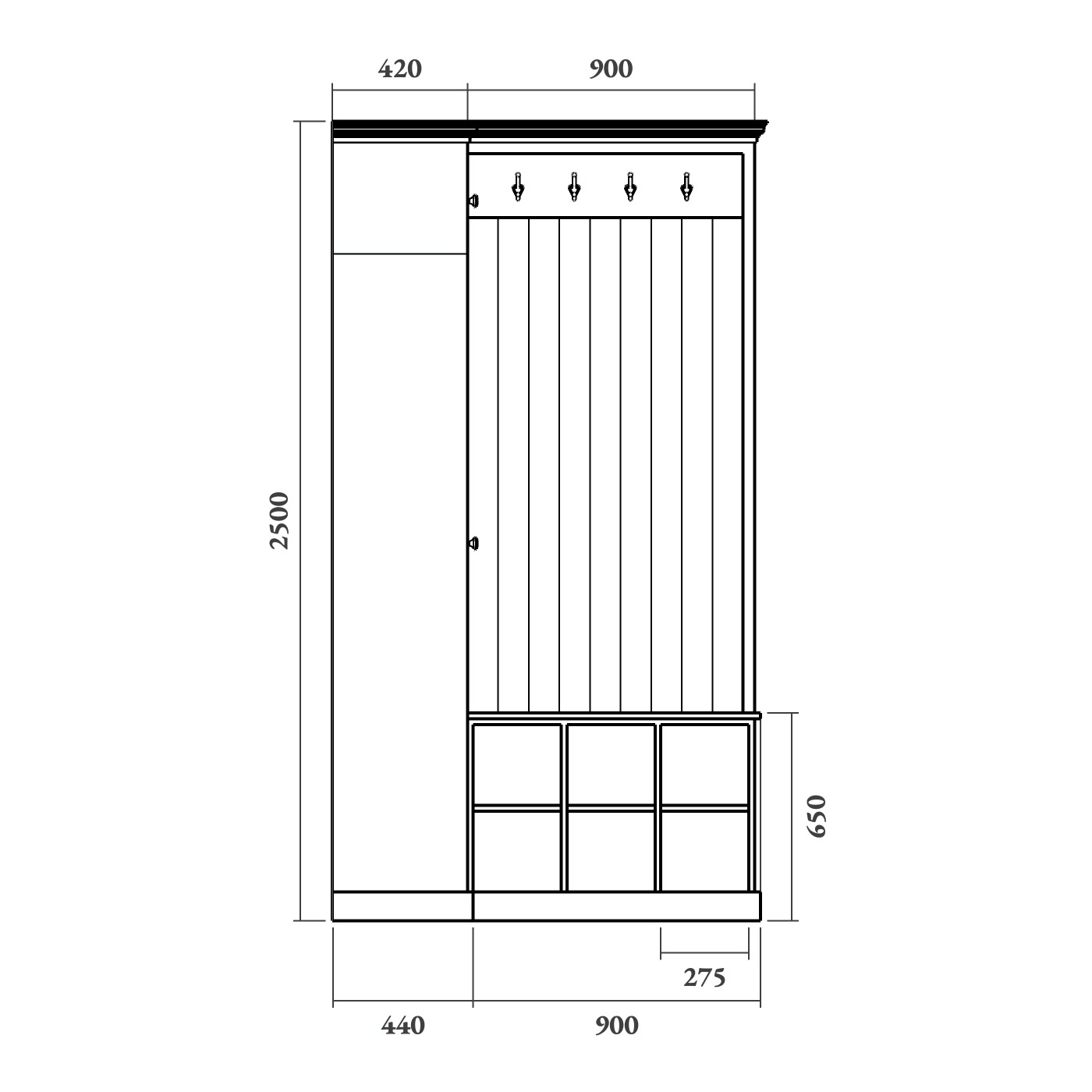 Extra Tall Corner Boot Room Bench - Willis & Stone : Willis & Stone