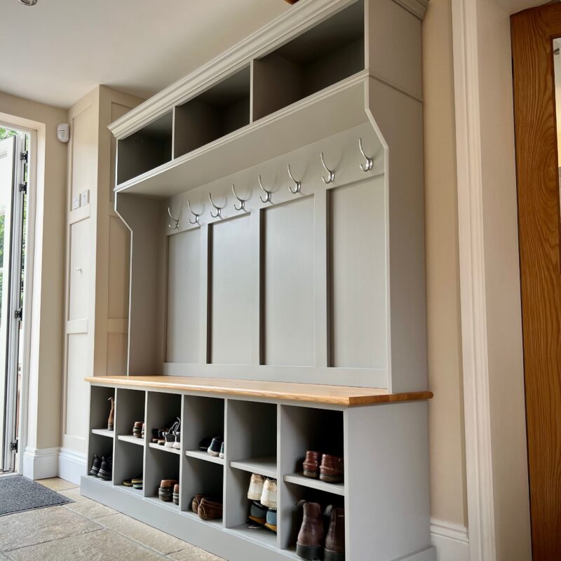 Boot Room Storage Bench with Cupboards - Double - : Willis & Stone