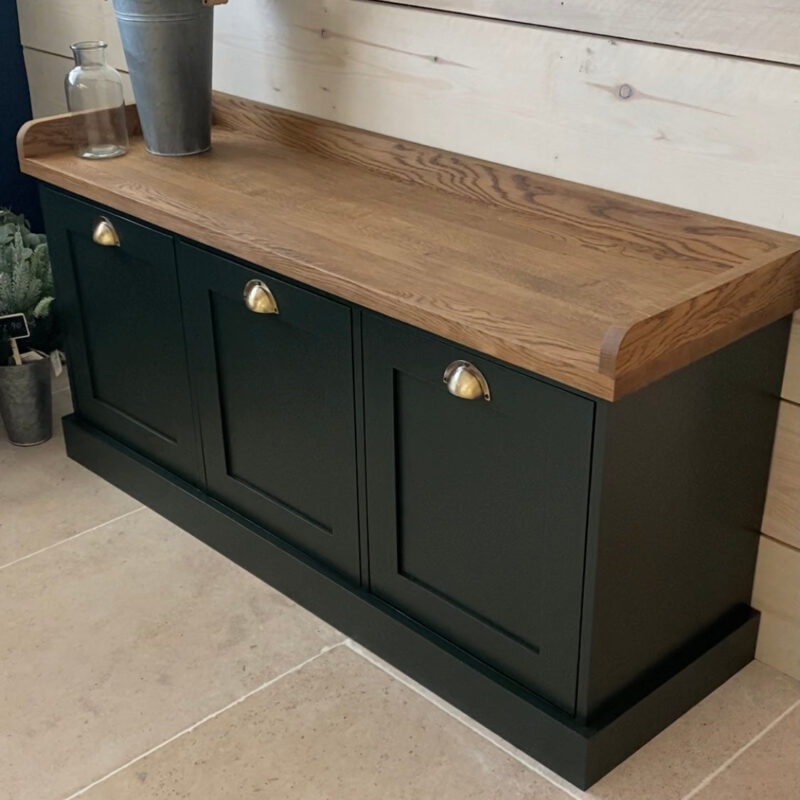 Boot Room Storage Bench with Cupboards - Double - : Willis & Stone