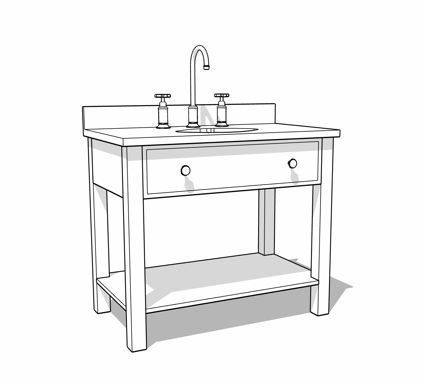 Contemporary Vanity Unit - Willis & Stone : Willis & Stone