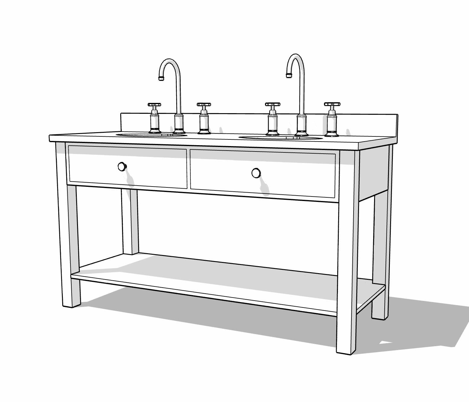 Contemporary Vanity Unit - Willis & Stone : Willis & Stone